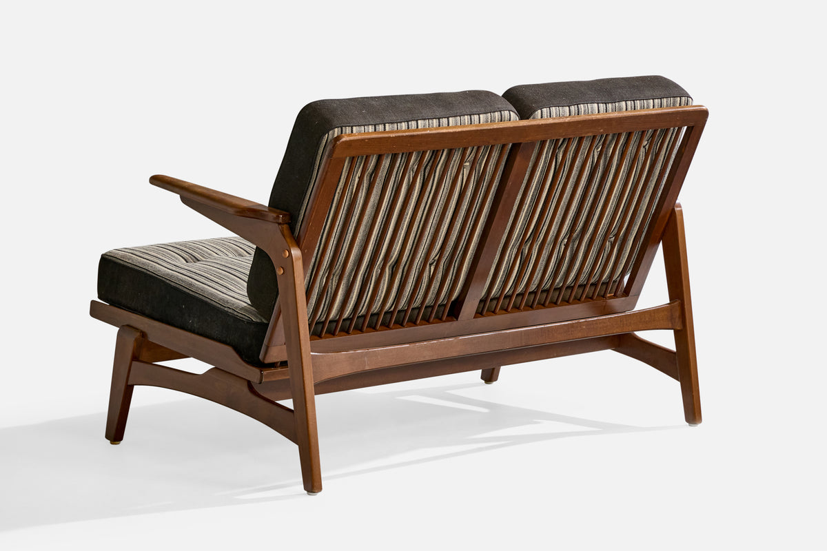 Danish Designer, Sofa, Beech, Fabric, Denmark, 1950s – PRB