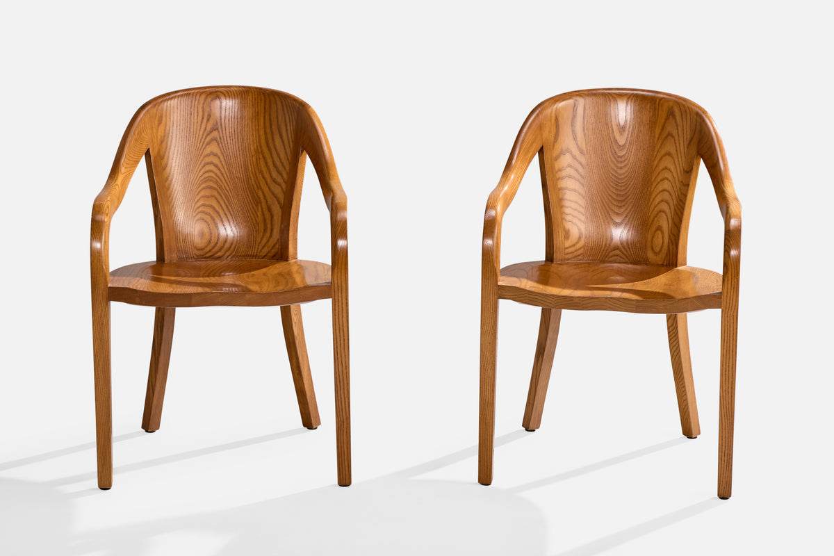 Ward Bennett, Armchairs, Oak, USA, 1971 – PRB