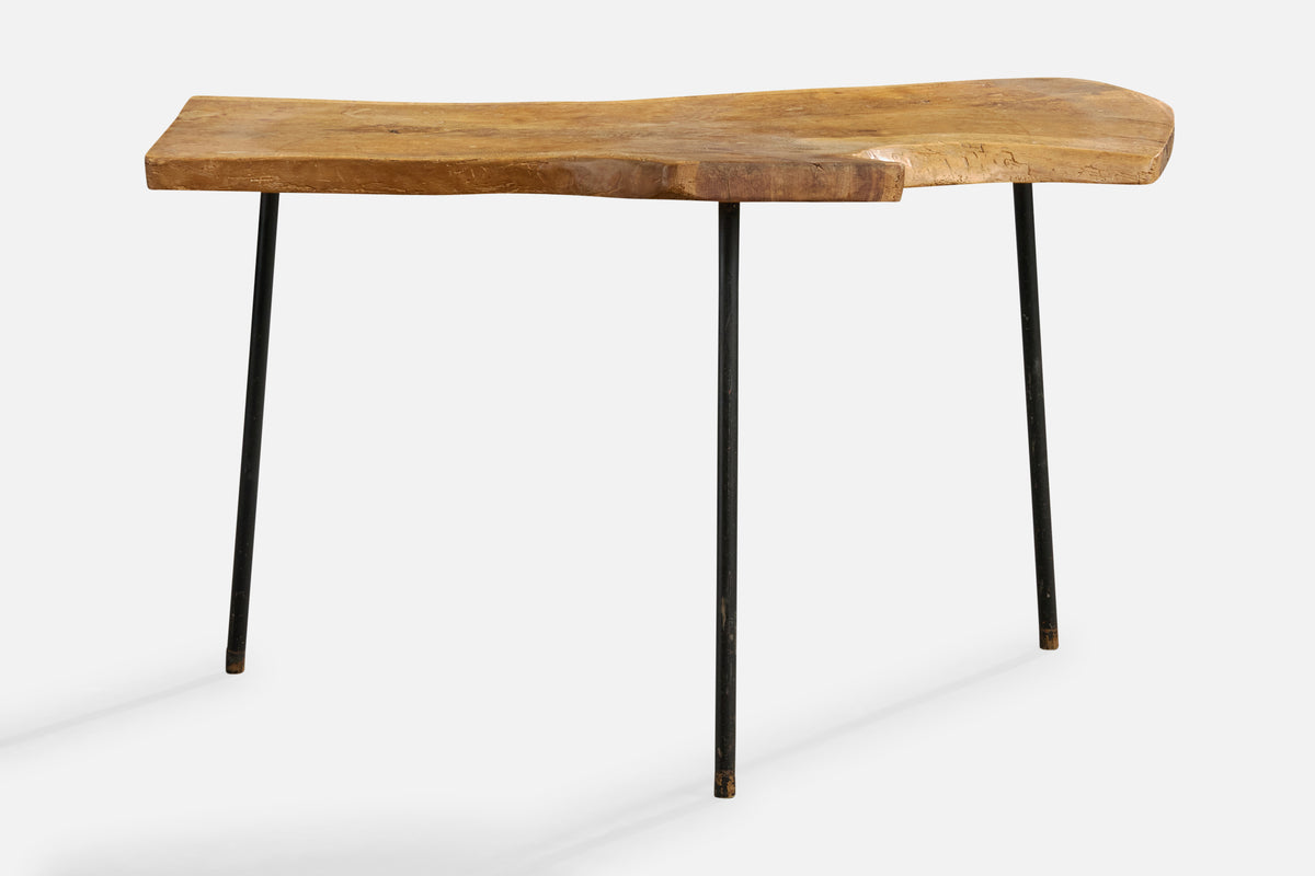 Danish Designer, Side Table, Wood, Iron, Denmark, 1950s – PRB