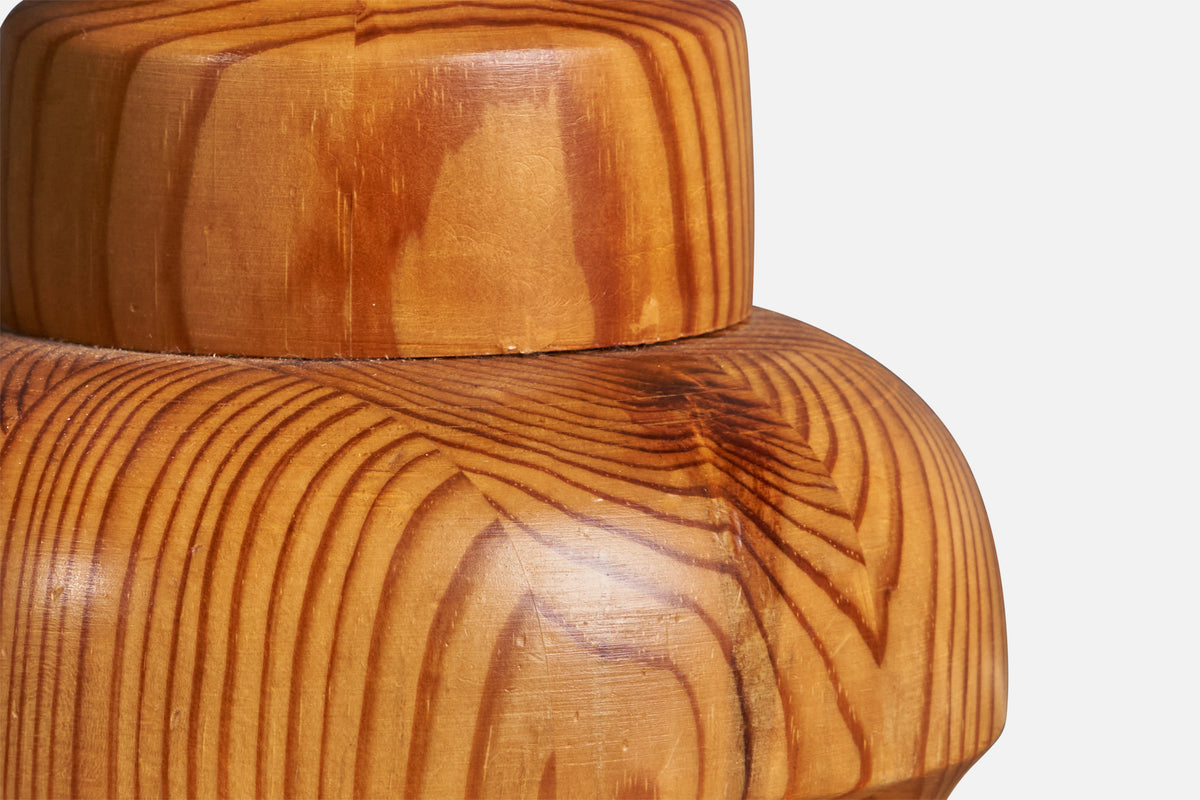 Stig Johnsson, Table Lamps, Pine, Smålandsslöjd, Värnamo, Sweden, 1970 ...