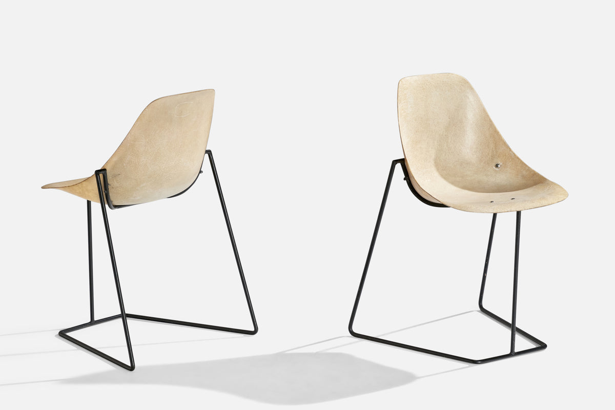 Rene-Jean Caillette, Side Chairs, Fiberglass, Metal, France, 1957 – PRB