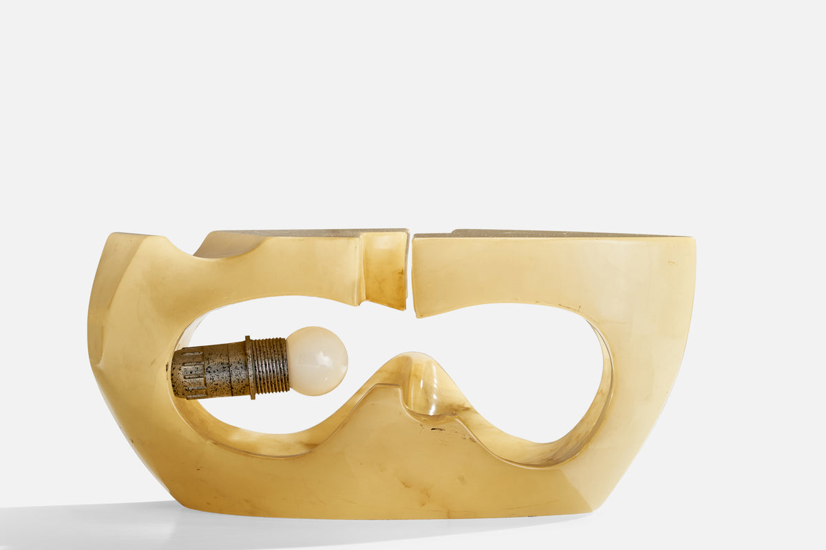 Italian Designer, Large Freeform Table Lamp, Alabaster, Italy, 1970s – PRB