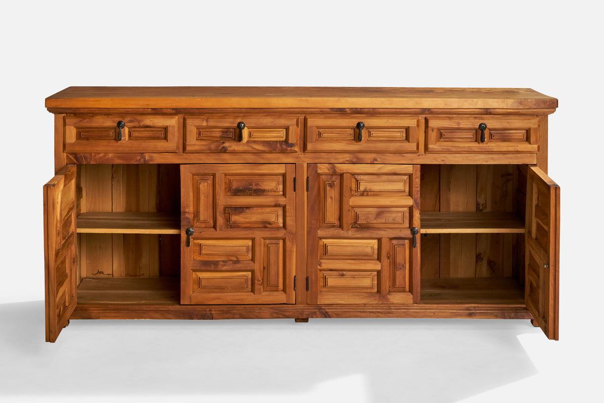 Spanish Designer, Cabinet, Iron, Cypress Wood, Spain, 1970s – PRB