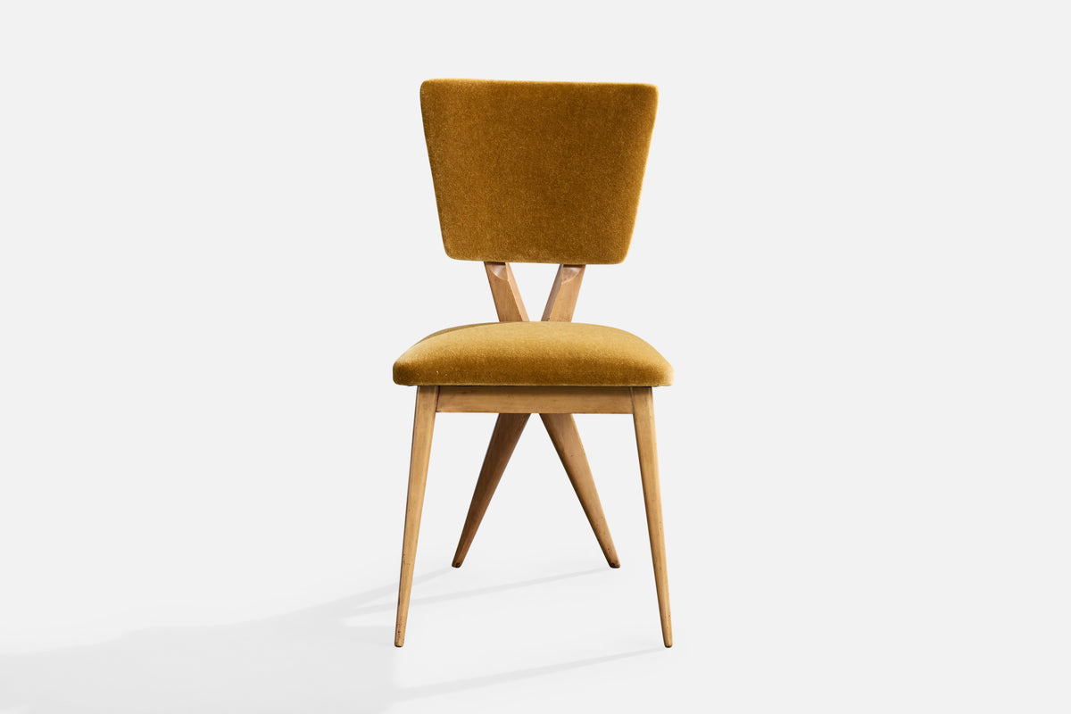Samuel Shulman, Side Chair, Wood, Velvet, Brazil, 1950s – PRB
