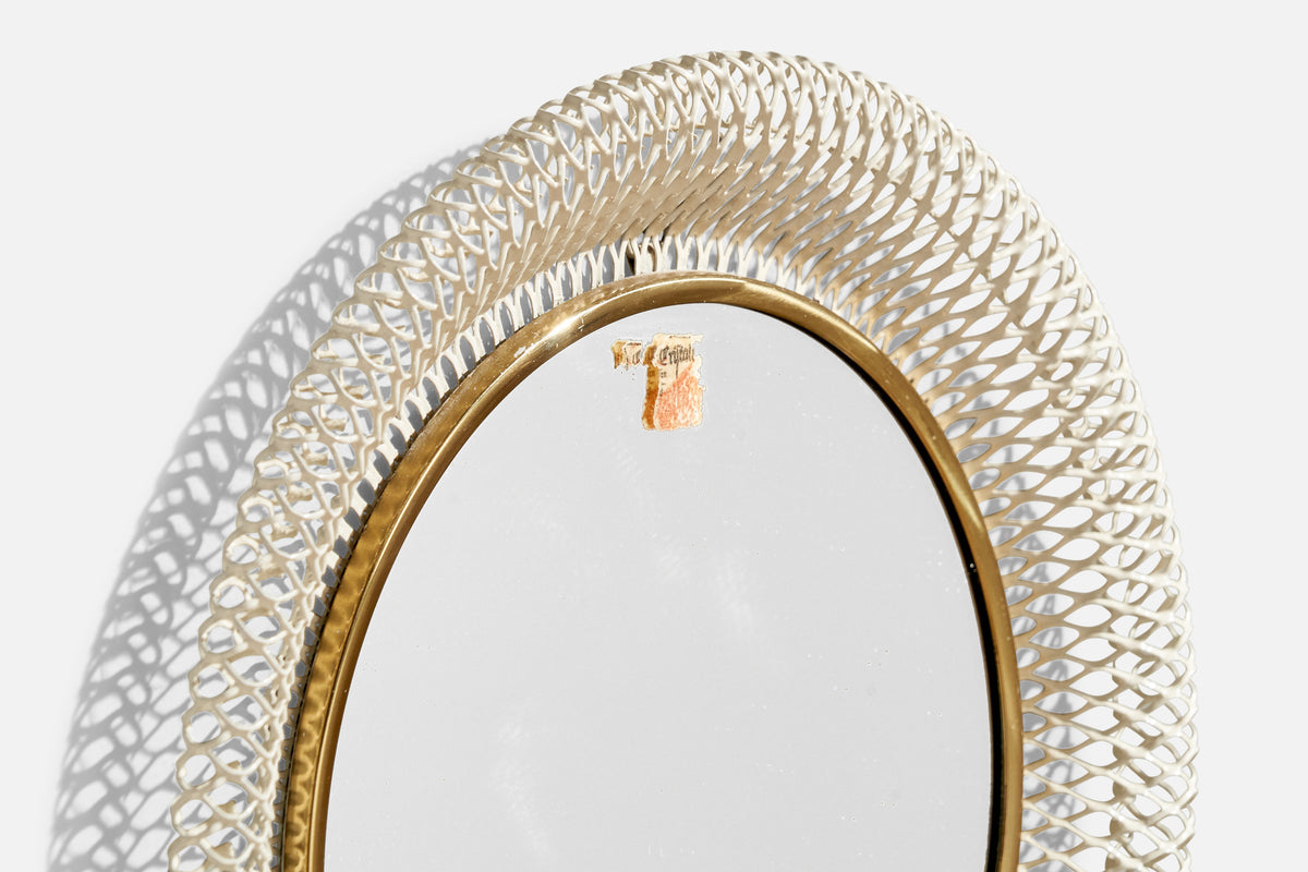 Austrian Designer, Wall Mirror, Brass, Metal, Austria, 1940s – PRB