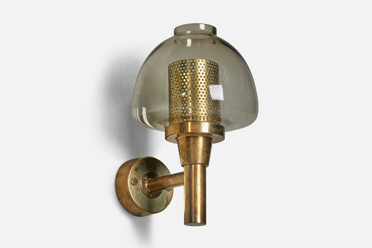 Hans-Agne Jakobsson, Wall Light, Brass, Glass, Sweden, 1960s – PRB