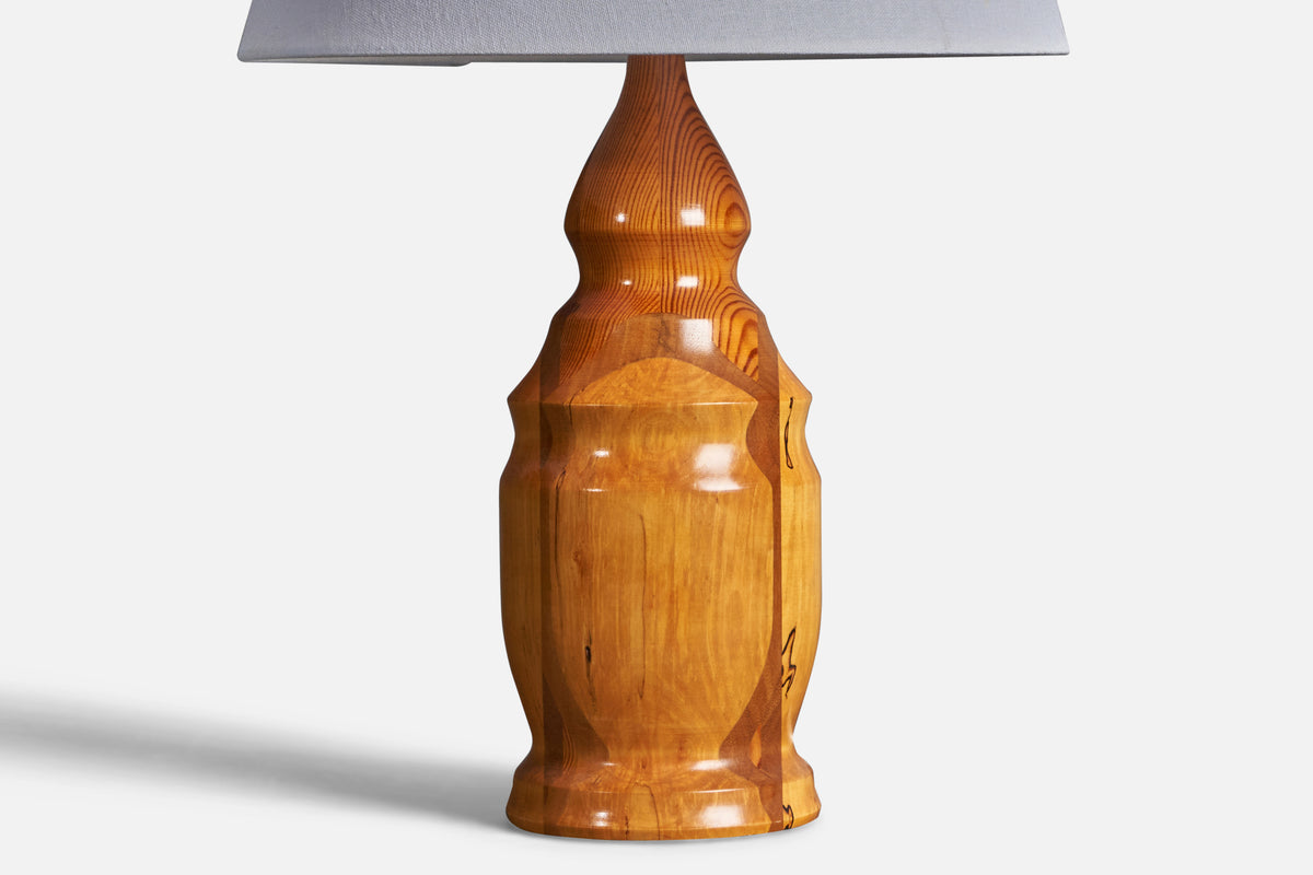 Swedish Craftsman, Table Lamp, Solid Joined Pine, Birch, Mahogany, Swe ...