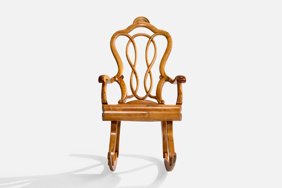 Swedish Designer, Rocking Chair, Birch, Sweden, 1900 – PRB