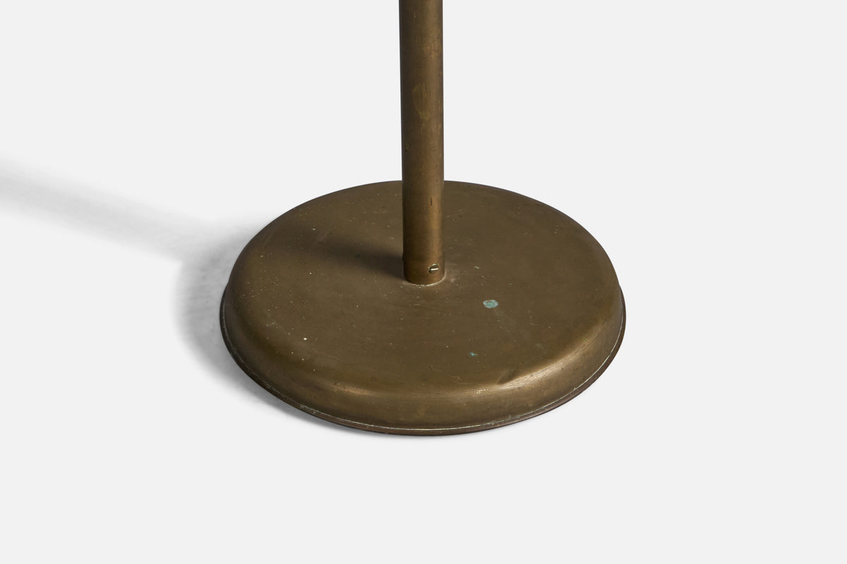 Italian Designer, Adjustable Floor Lamp, Brass, Pine, Italy, 1940s – PRB