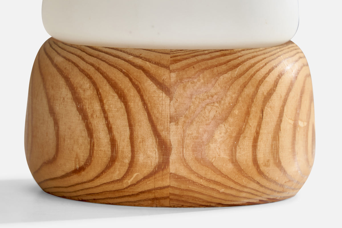 Aneta, Table Lamp, Pine, Glass, Sweden, 1970s – PRB